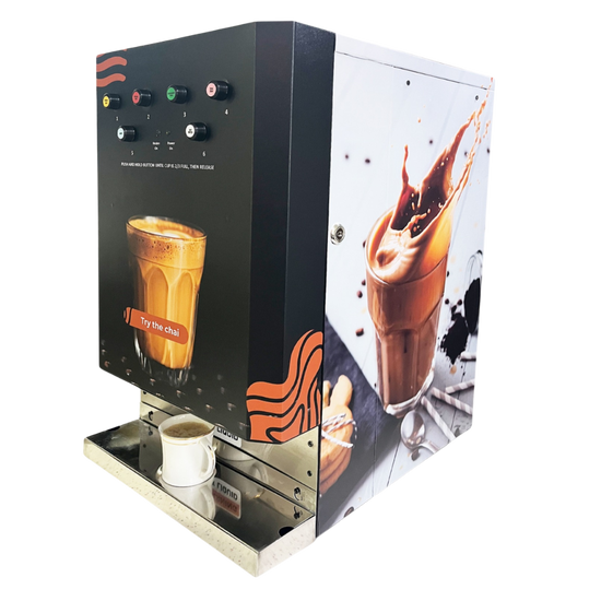 Chai Vending Machine Instant | 4 Flavour Tea & Coffee Maker | Chai Hai